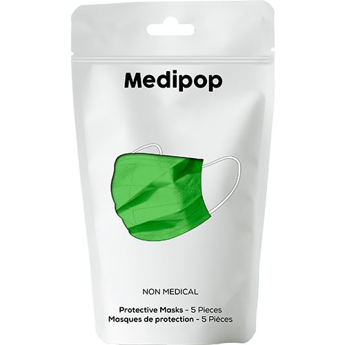 Máscara Descartável Medipop - 5 uni - Verde – MediaMarkt
