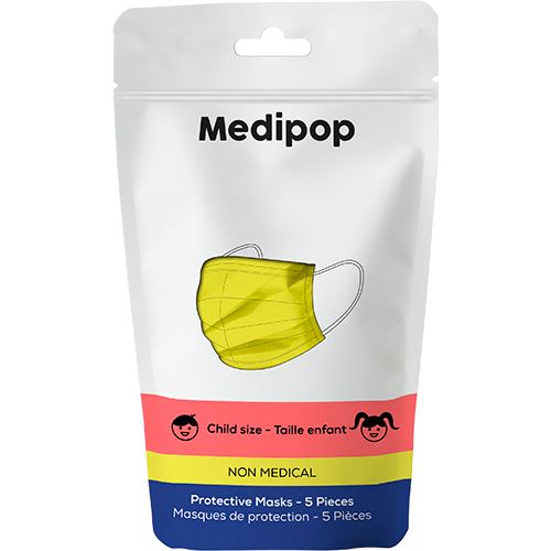 Máscara Descartável Medipop para Criança - 5 uni - Amarelo – MediaMarkt
